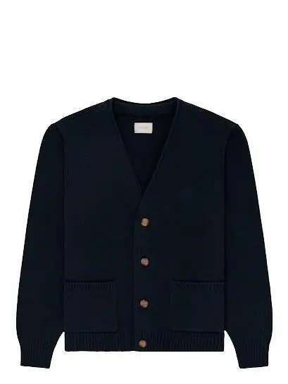 Aimé Leon Dore Monogram Knit Cardigan - Navy Blue