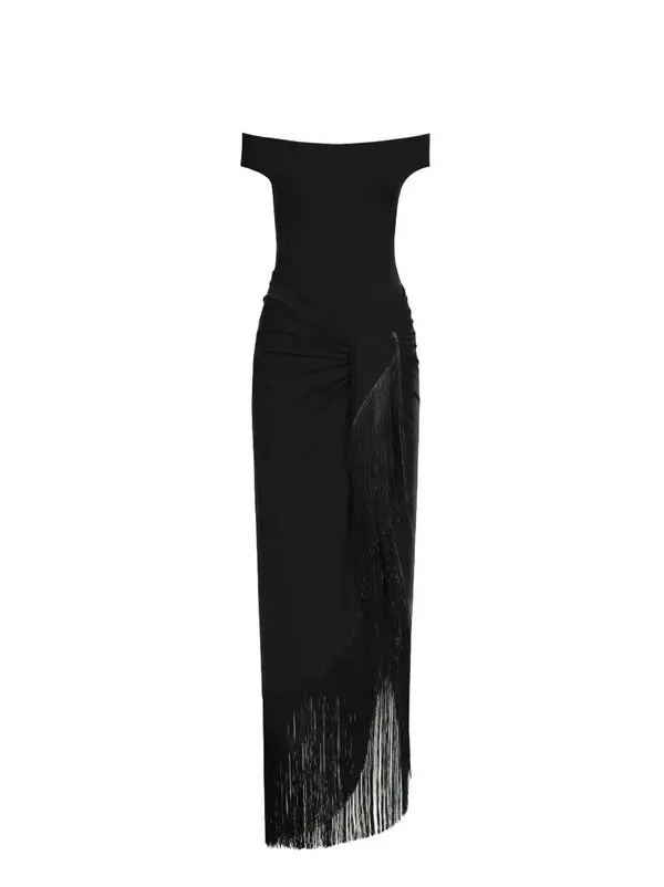 TALLER MARMO Romy Off-the-shoulder Swimsuit - Black