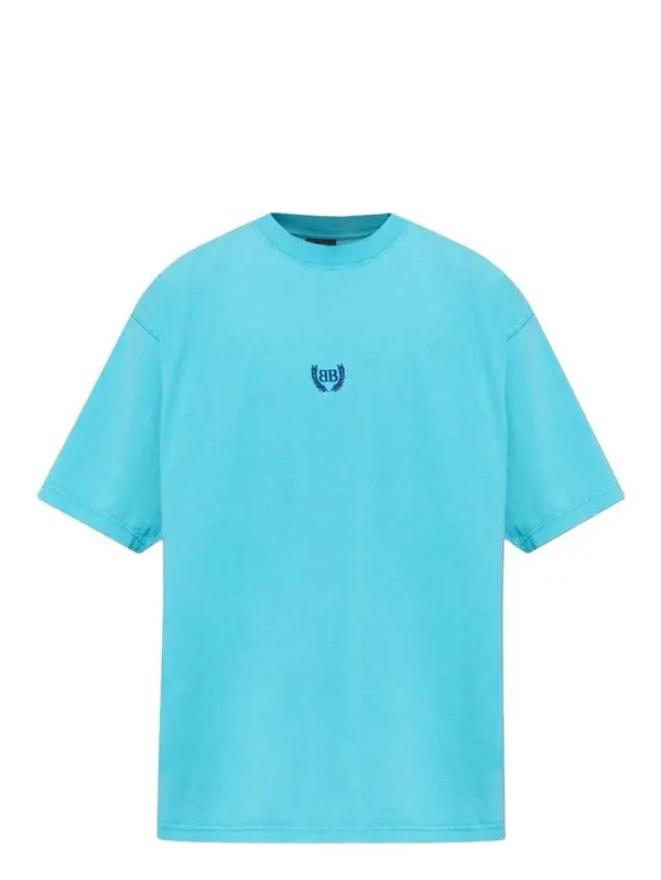Balenciaga Laurel Classic Medium Fit Tee Dark Green And Red - Aqua