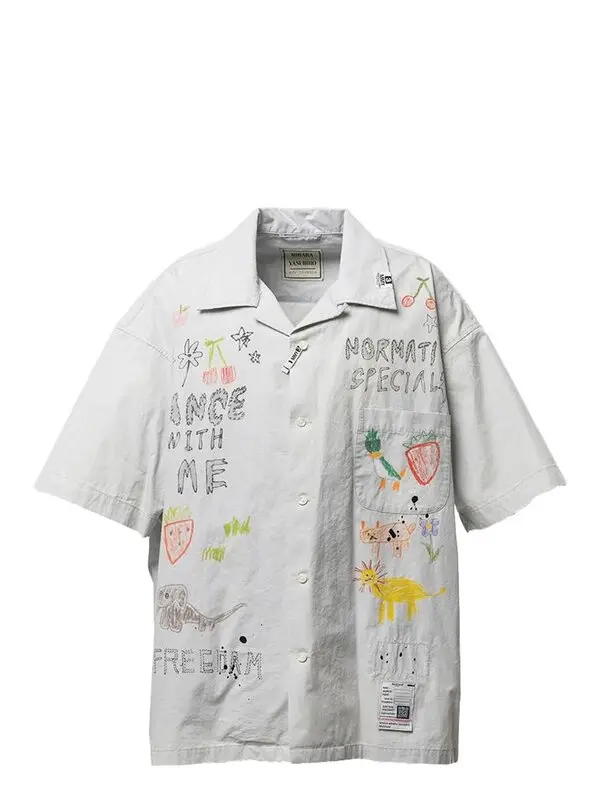 Mihara Yasuhiro Hand Drawing H/s Shirts - Gray