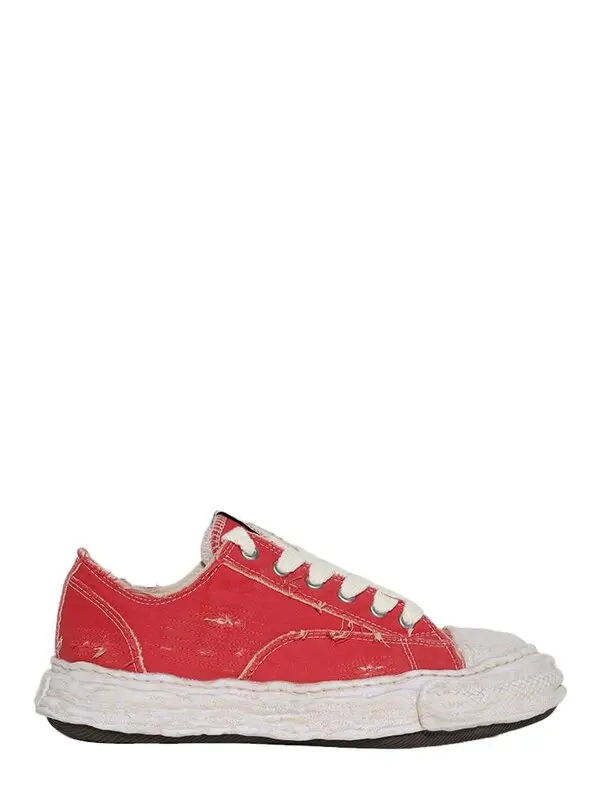 Mihara Yasuhiro Peterson 23 Og Sole Ripped Canvas Low-top Sneakers - Red