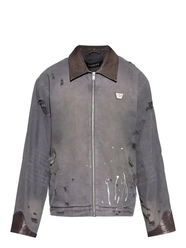 MISBHV 1997 Paint Splatter Canvas Work Jacket - Gray