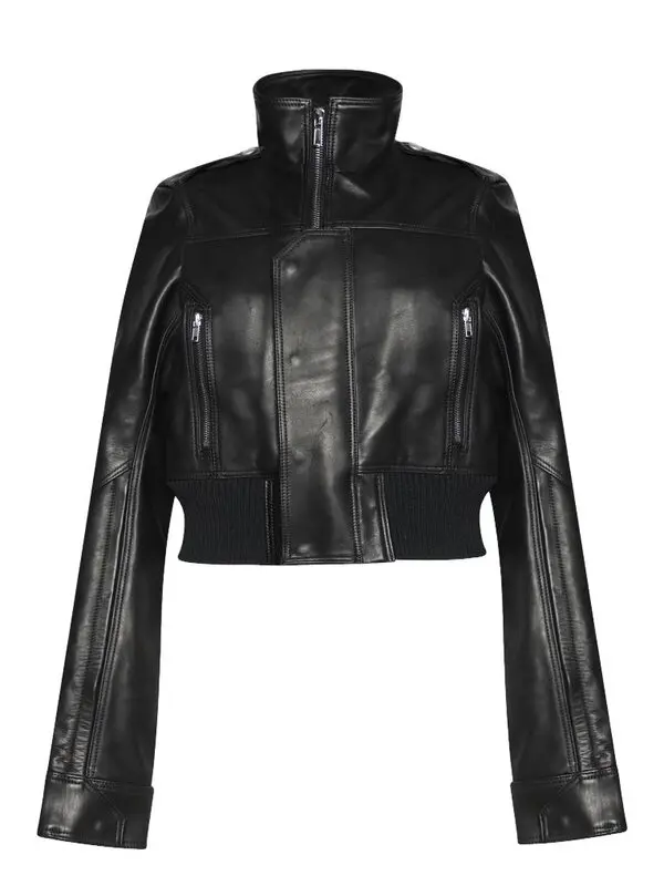 Rick Owens Leather Zip-up Jacket - Black