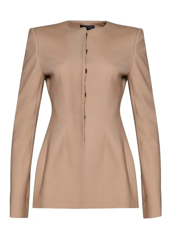 MUGLER Fitted Jacket - Tan