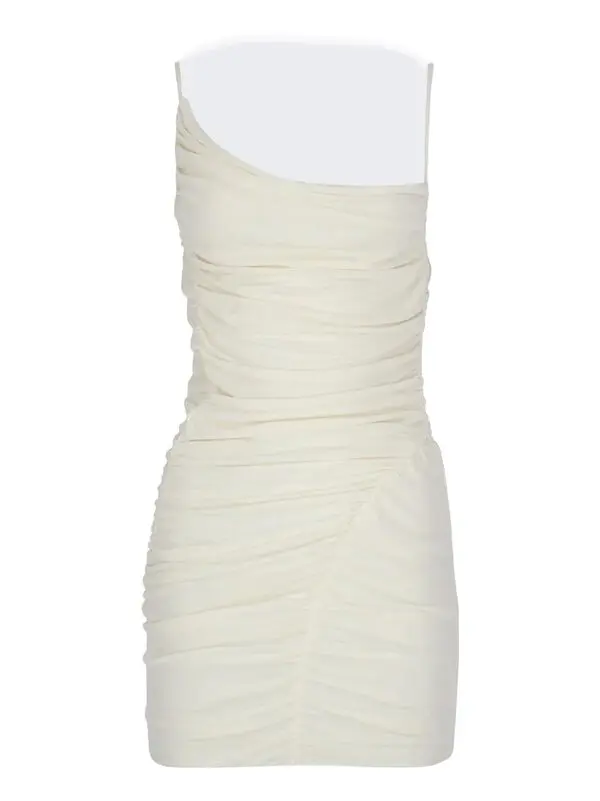 Zeynep Arçay Asymmetrical Neckline Mini Dress - White
