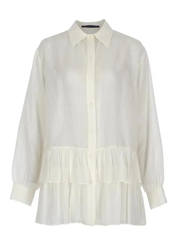 Zeynep Arçay Frilled Shirt Dress - White