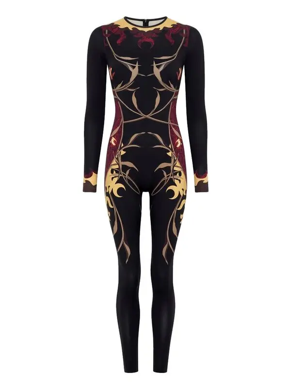 MARINE SERRE Printed Jersey Catsuit - Multicolor