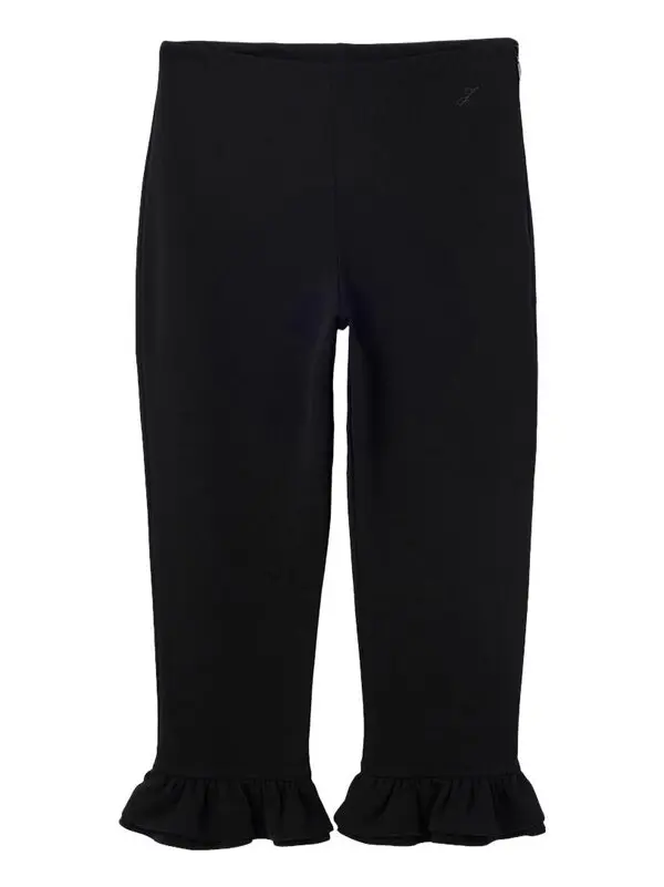 Jacquemus Le Bermuda Playa Cropped Pants With Ruffle Hem - Black