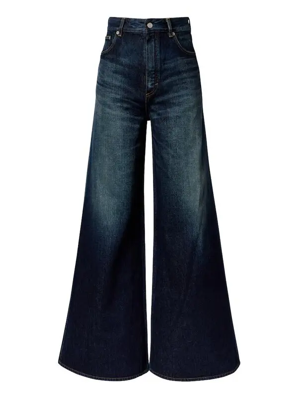 Alaïa Wide-leg Faded Jeans - Blue