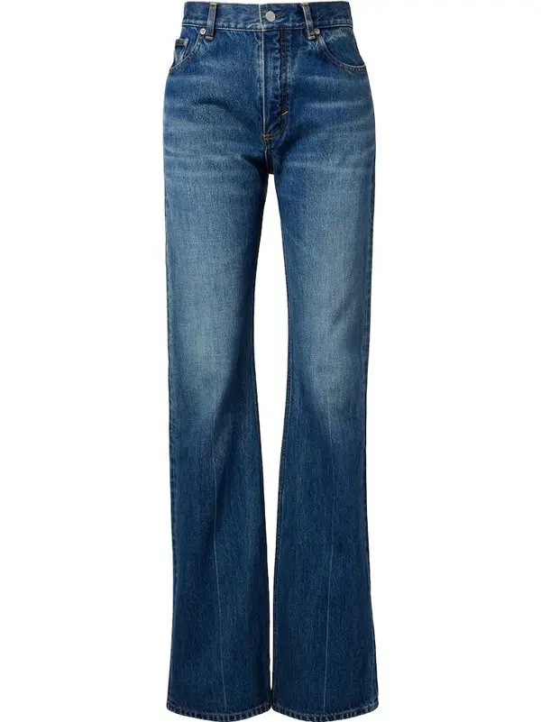 Alaïa Bootcut Jeans In Stone - Blue