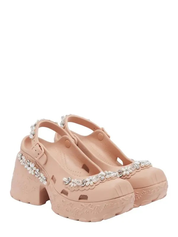 Simone Rocha Embellished Slingback Pumps - Pink