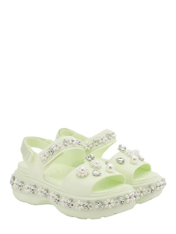 Simone Rocha X Crocs Embellished Platform Sandals - Green