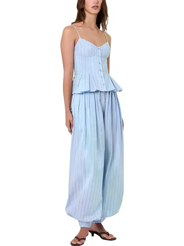 NICHOLAS Liselle Striped Balloon Trousers - Blue