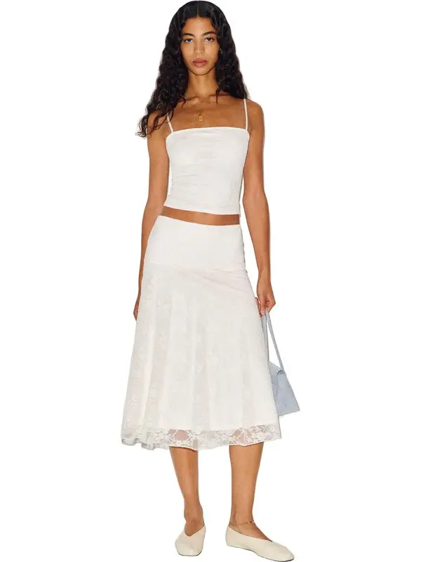 REFORMATION Lennon Knit Two Piece Set - Ivory