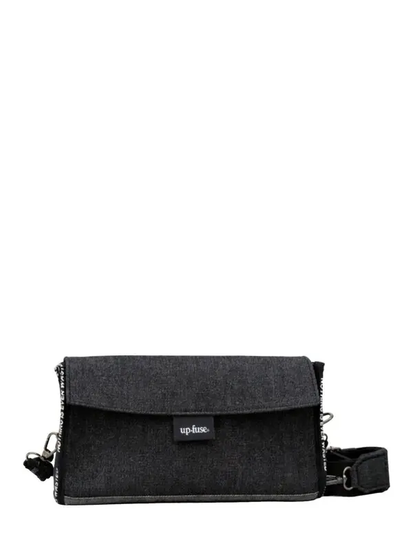 UP-FUSE Recycled Denim Luxe Lolita Shoulder Bag - Black