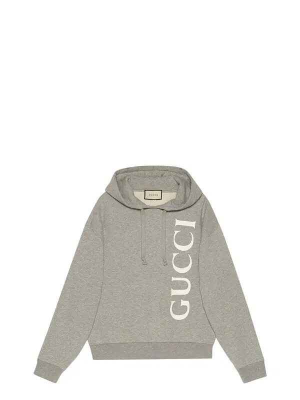 Gucci Printed Hooded Sweatshirt - Grey