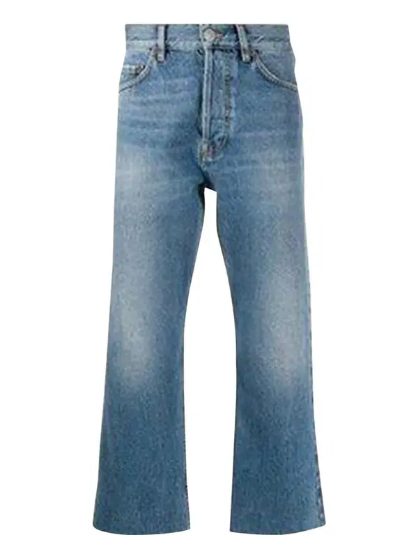 Balenciaga Cropped Straight Leg Jeans - Blue