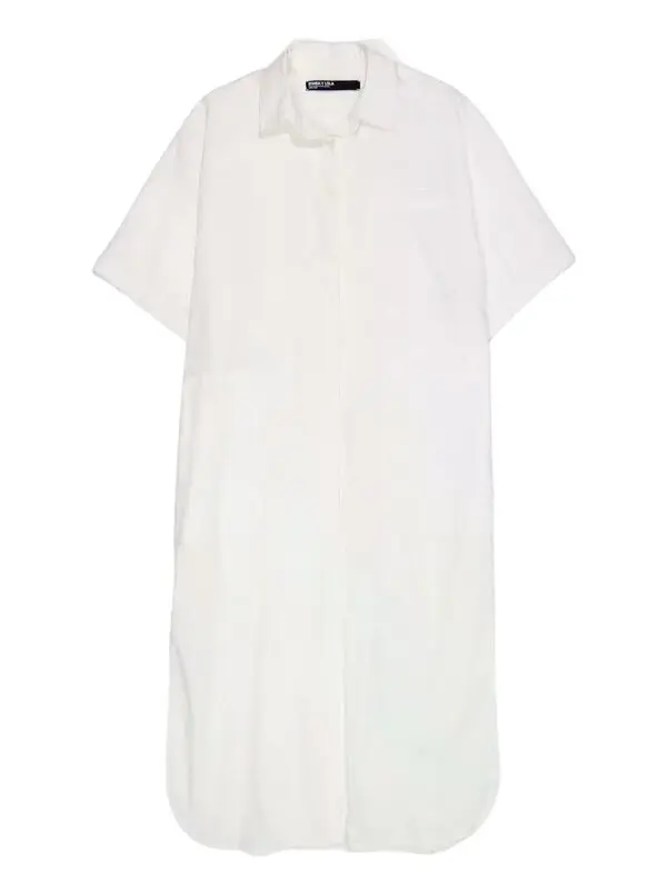 Bimba Y Lola Embroidered Cut-out Shirt Dress - White