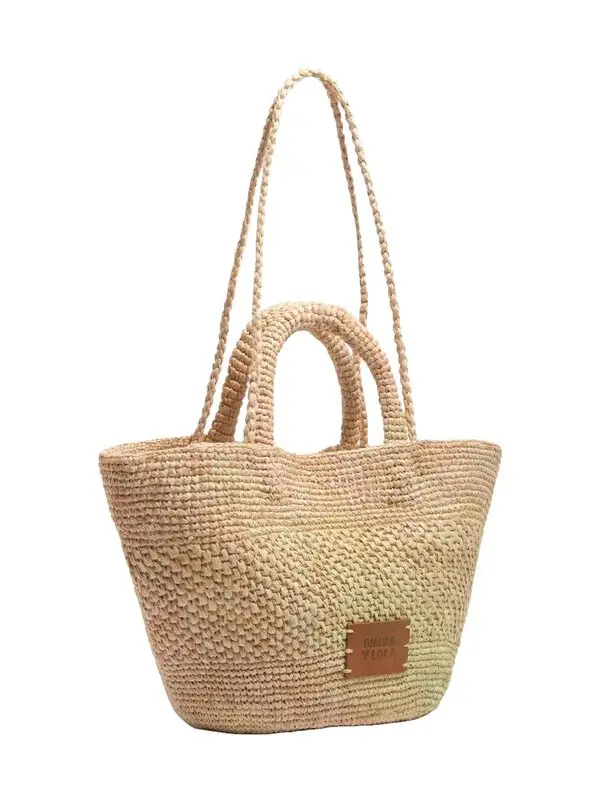 Bimba Y Lola Large Logo-patch Shoulder Bag - Neutrals