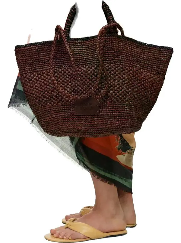 Bimba Y Lola Large Woven Shoulder Bag - Brown