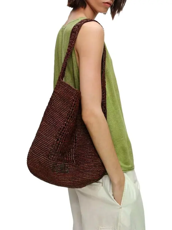 Bimba Y Lola Raffia Shoulder Bag - Brown