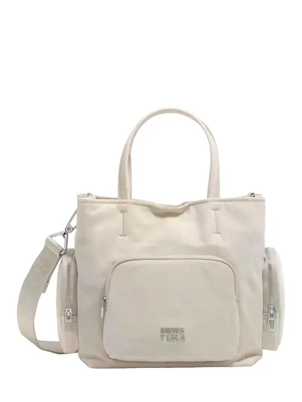 Bimba Y Lola Small Logo-plaque Multi-pocket Tote Bag - Neutrals