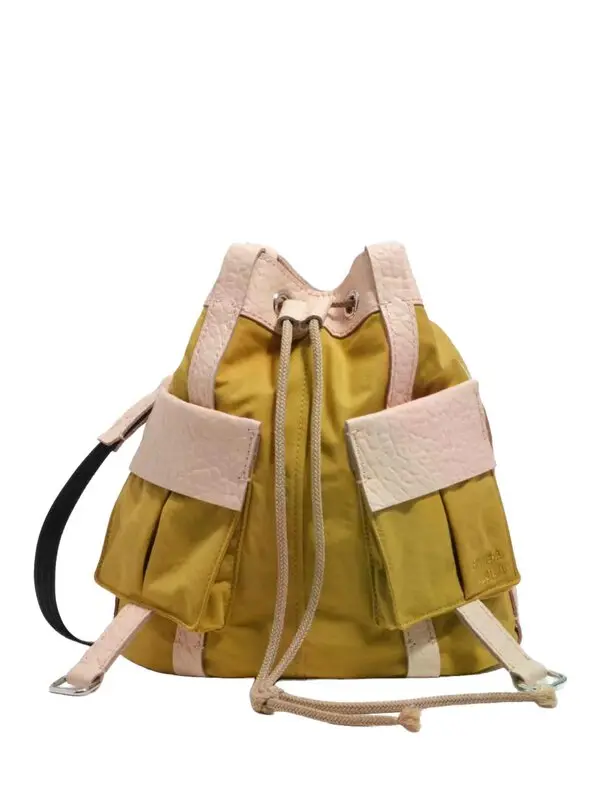 Bimba Y Lola Small Grained Leather Bucket Bag - Yellow