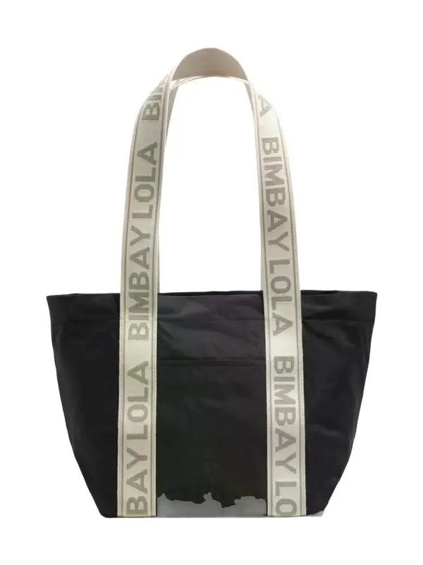Bimba Y Lola Medium Logo-print Shoulder Bag - Black