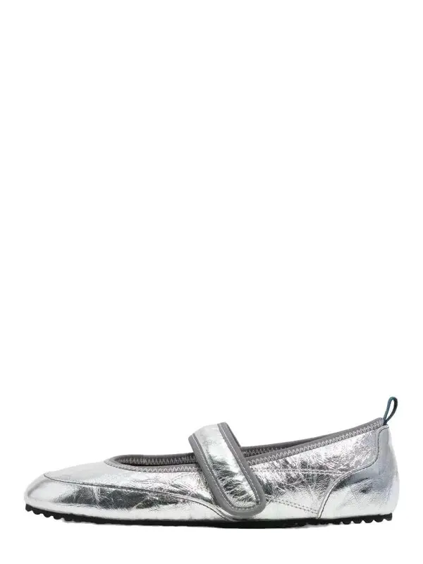 Bimba Y Lola Metallic Effect Touch-strap Ballet Flats - Silver
