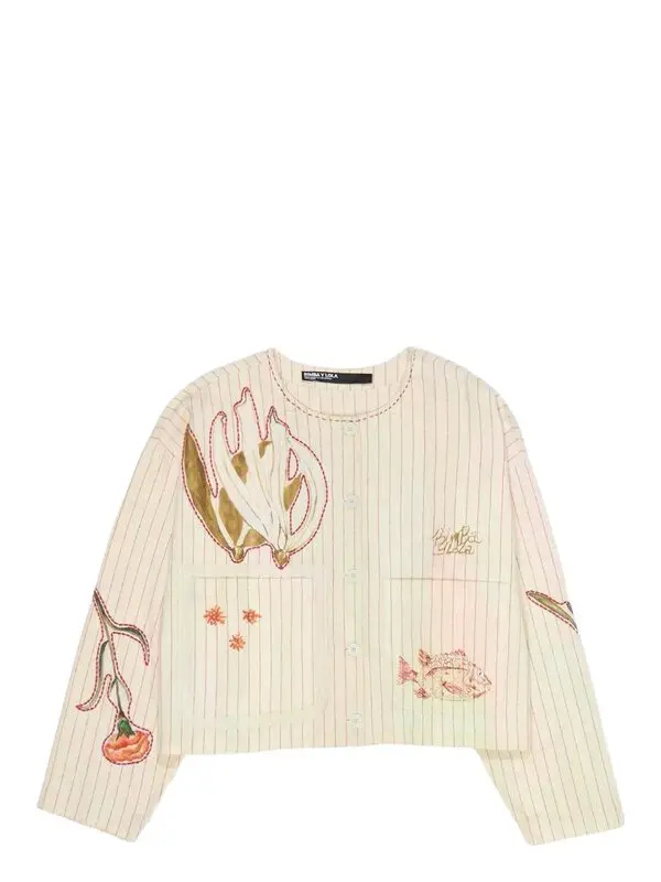 Bimba Y Lola Striped Printed Jacket - Neutrals