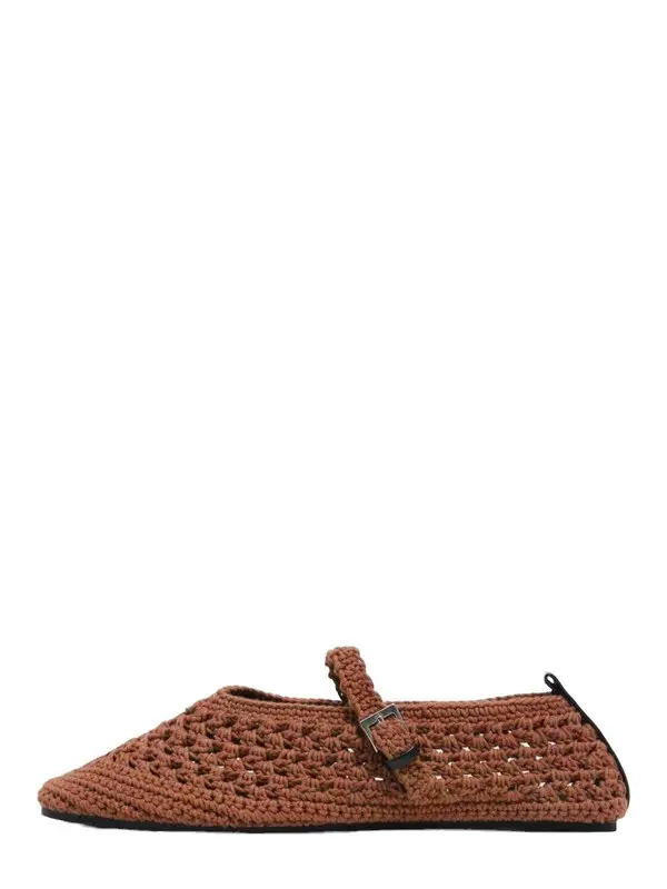 Bimba Y Lola Crochet Knit Ballet Flats - Brown