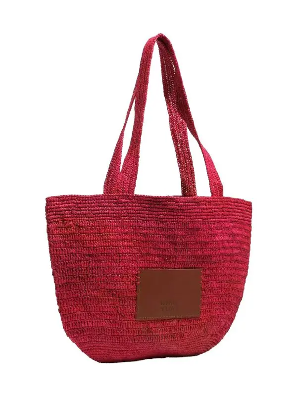 Bimba Y Lola Large Plaited Tote Bag - Red