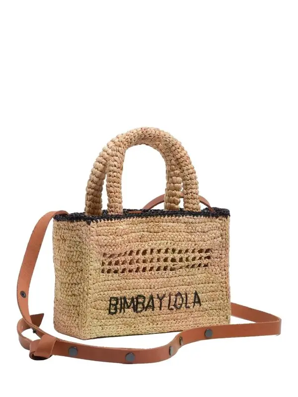 Bimba Y Lola Mini Woven Tote Bag - Neutrals