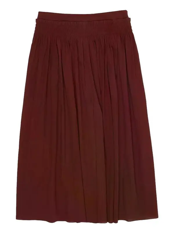 Bimba Y Lola Smocked Gathered Skirt - Brown