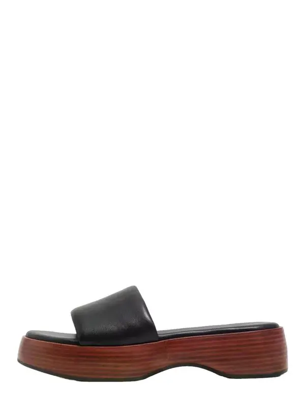 Bimba Y Lola Leather Platform Sandals - Black