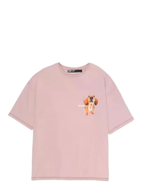 Bimba Y Lola Dog Print Cotton T-shirt - Pink