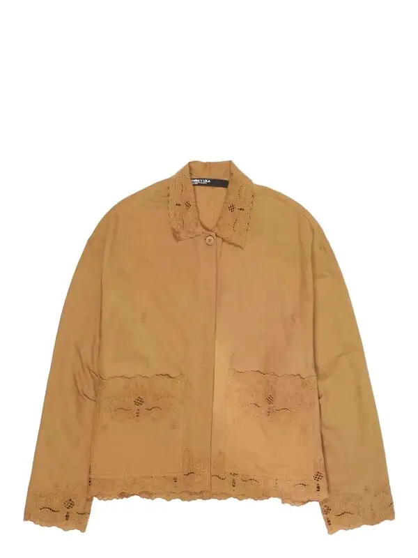 Bimba Y Lola Broderie Anglaise Scalloped Jacket - Brown