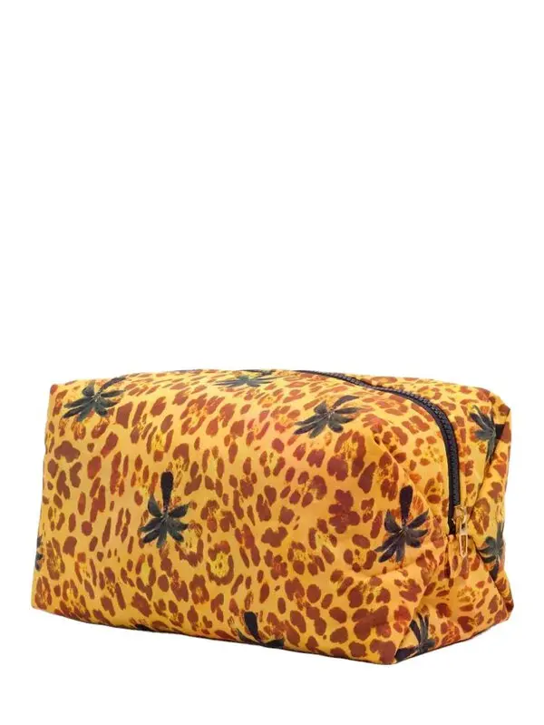 Bimba Y Lola Leopard And Palm Print Pouch - Yellow