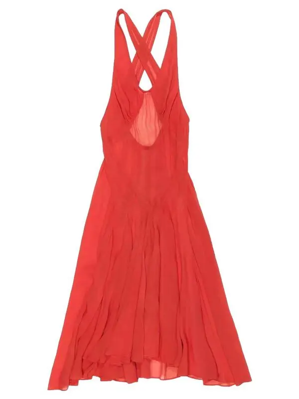 Bimba Y Lola V-neck Criss-cross Midi Dress - Red