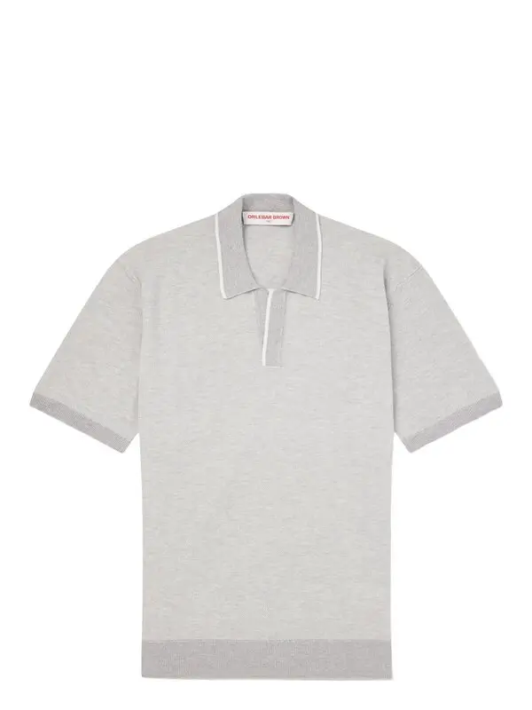 Orlebar Brown Horton Cotton And Wool-blend Polo Shirt - Gray