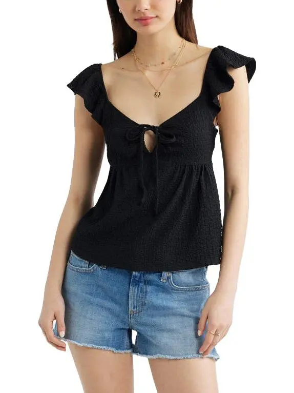 Bp. Flutter Sleeve Top - Black