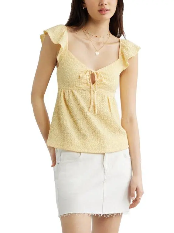 Bp. Flutter Sleeve Top - Yellow Begonia