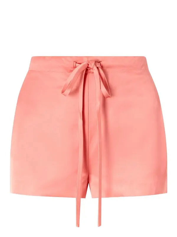 Khaite Robbie Satin-twill Shorts - Pink