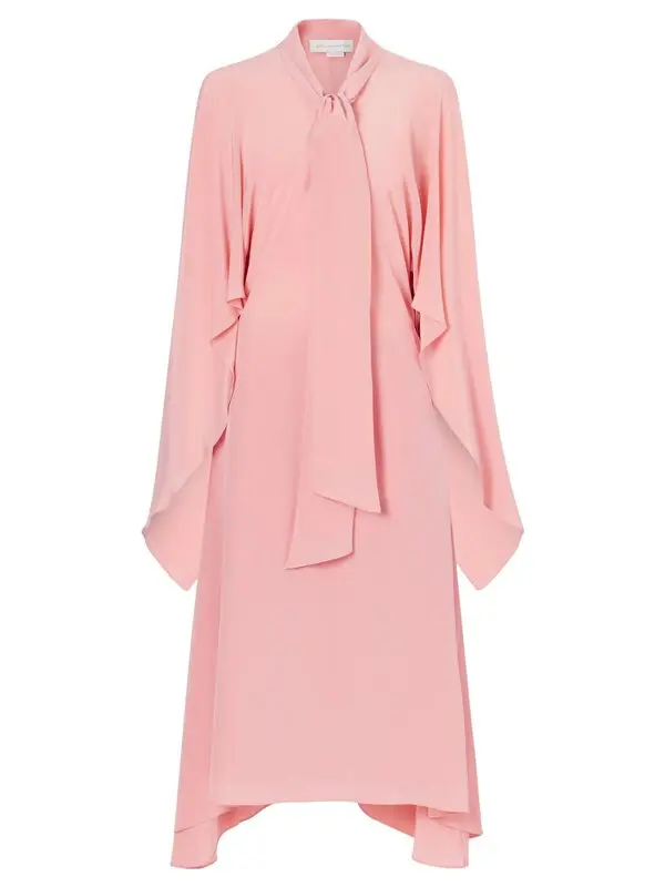 Stella McCartney Tie-detailed Silk Midi Dress - Pink