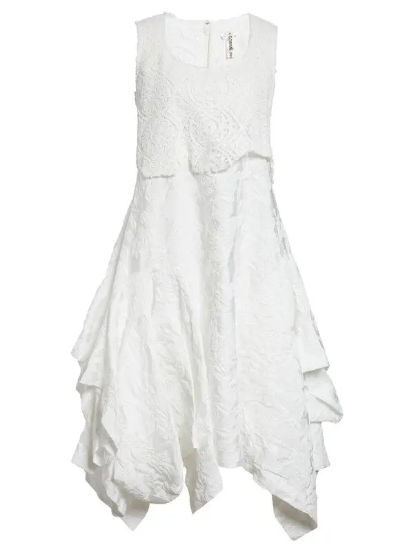 Comme Des Garçons Lace Overlay Floral Jacquard Dress - Off-white X Off-white