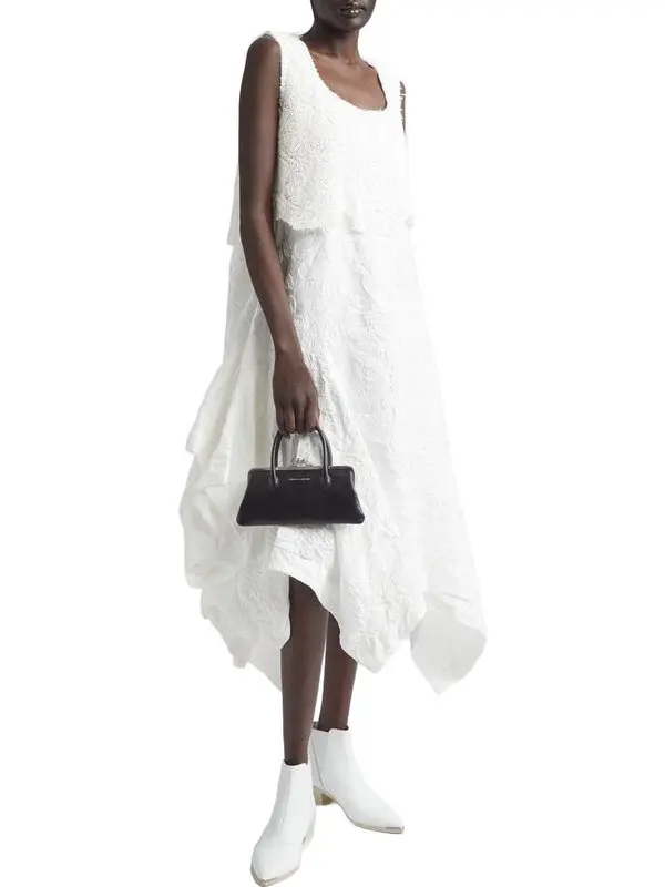 Comme Des Garçons Lace Overlay Floral Jacquard Dress - Off-white X Off-white