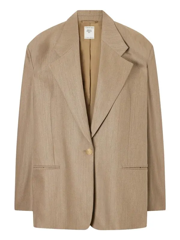 Calvin Klein Avery Wool-blend Blazer - Brown