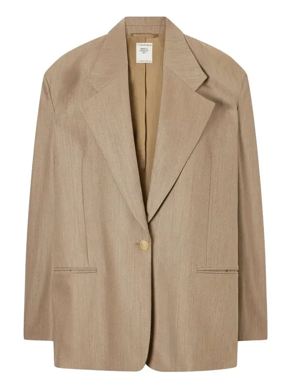 Calvin Klein Avery Wool-blend Blazer - Light Brown