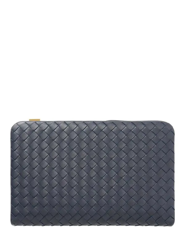 Bottega Veneta Mezzanotte Intrecciato Leather Wallet - Blue