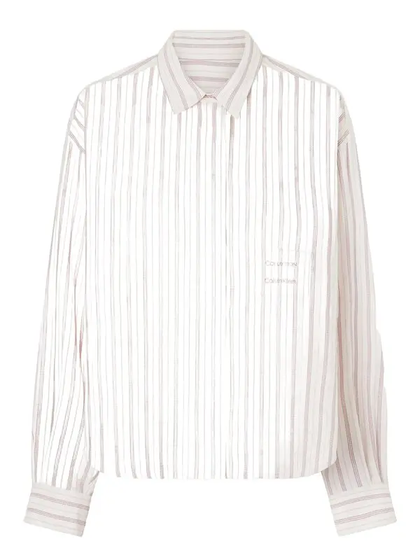 Calvin Klein Amari Pinstriped Cotton And Silk-blend Shirt - Cream
